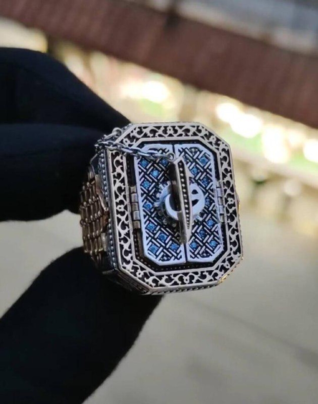 925 Sterling Silver Ring Islamic Kaaba Ring Cover Design - Etsy