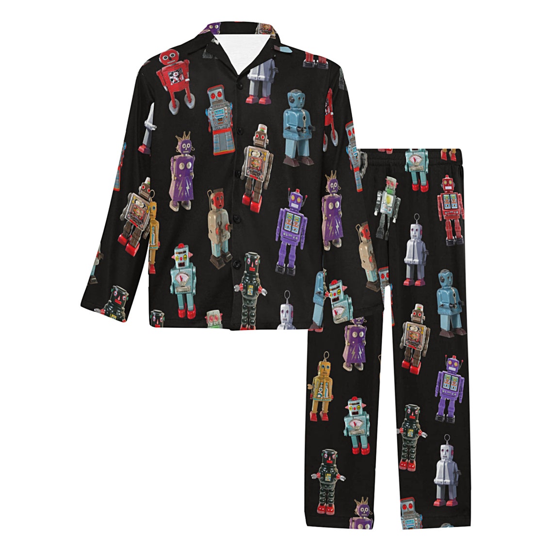 Men's Vintage Robots Pajamas Set or Pants Long-sleeve - Etsy