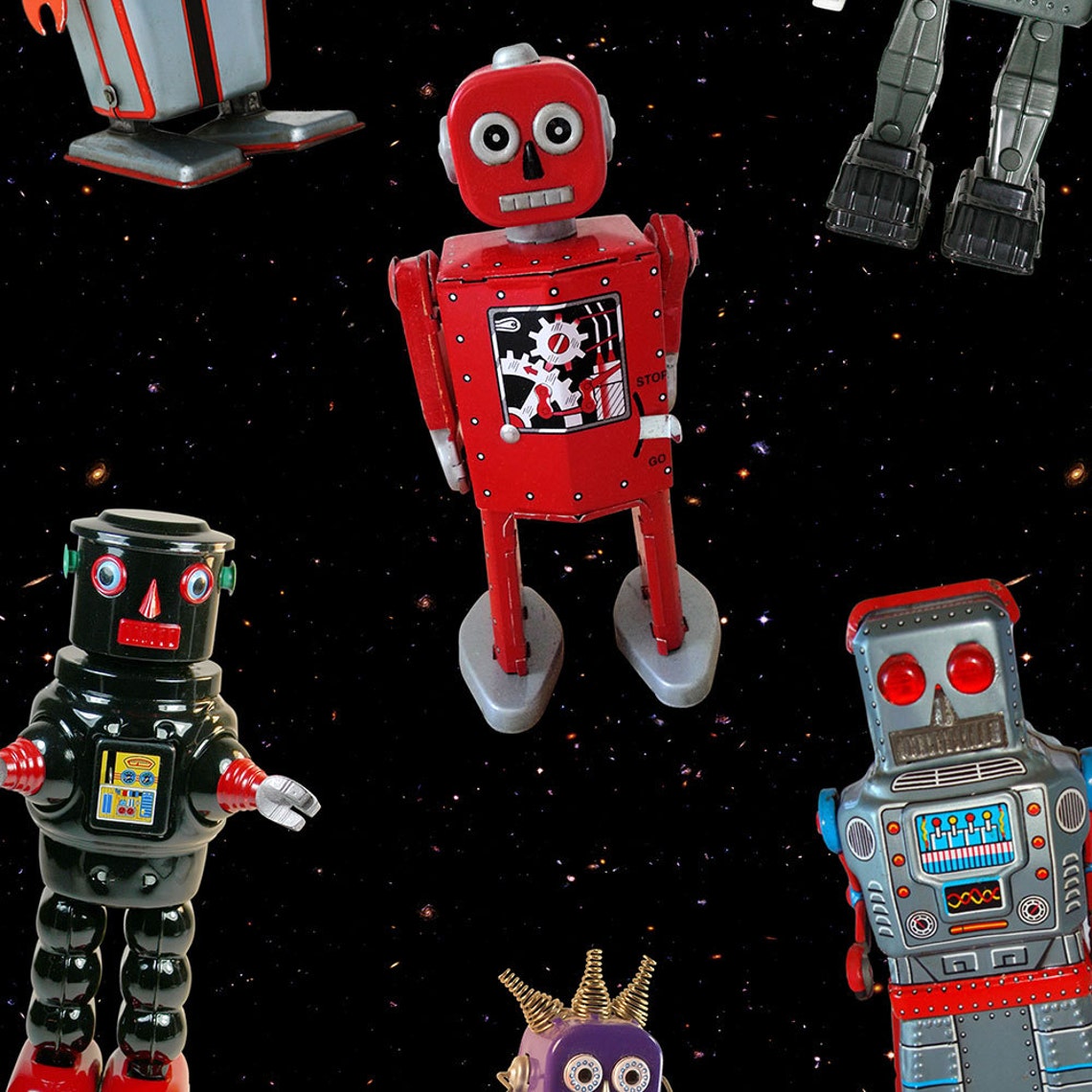 Novelty Robot Shower Curtain Photographic Vintage Tin Robot - Etsy