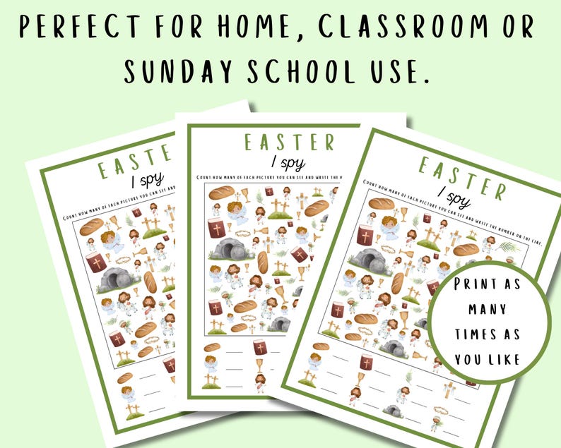 Fun Easter I Spy Game for Kids, Printable Engaging Easter I Spy Sheets ...