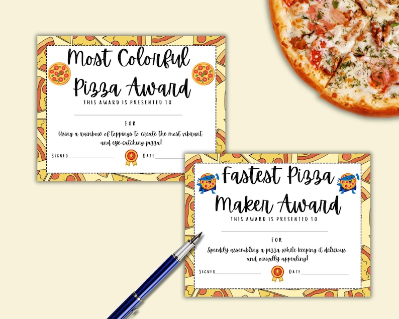 Pizza Party Printable Award Certificates: Elevate Your Pizza Night With ...