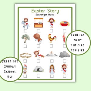 Printable Easter Scavenger Hunt for Kids, Sunday School Easter ...