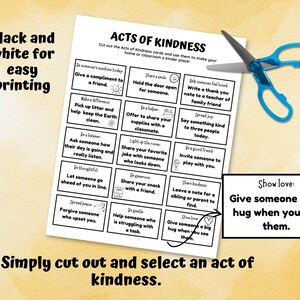 Acts of Kindness Cards, Random Acts of Kindness for Kids, Choose ...