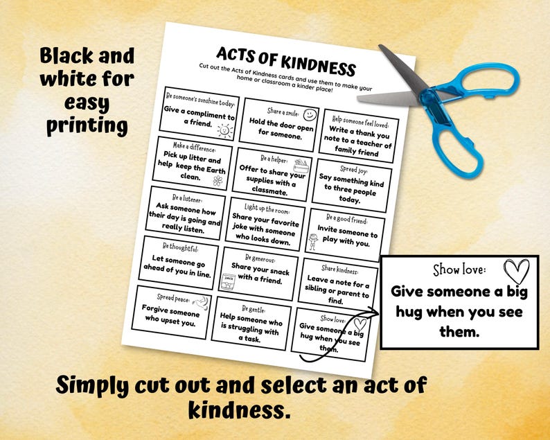 Acts of Kindness Cards, Random Acts of Kindness for Kids, Choose ...
