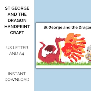 George and the Dragon Handprint Craft Printable, Fun Handprint Art ...