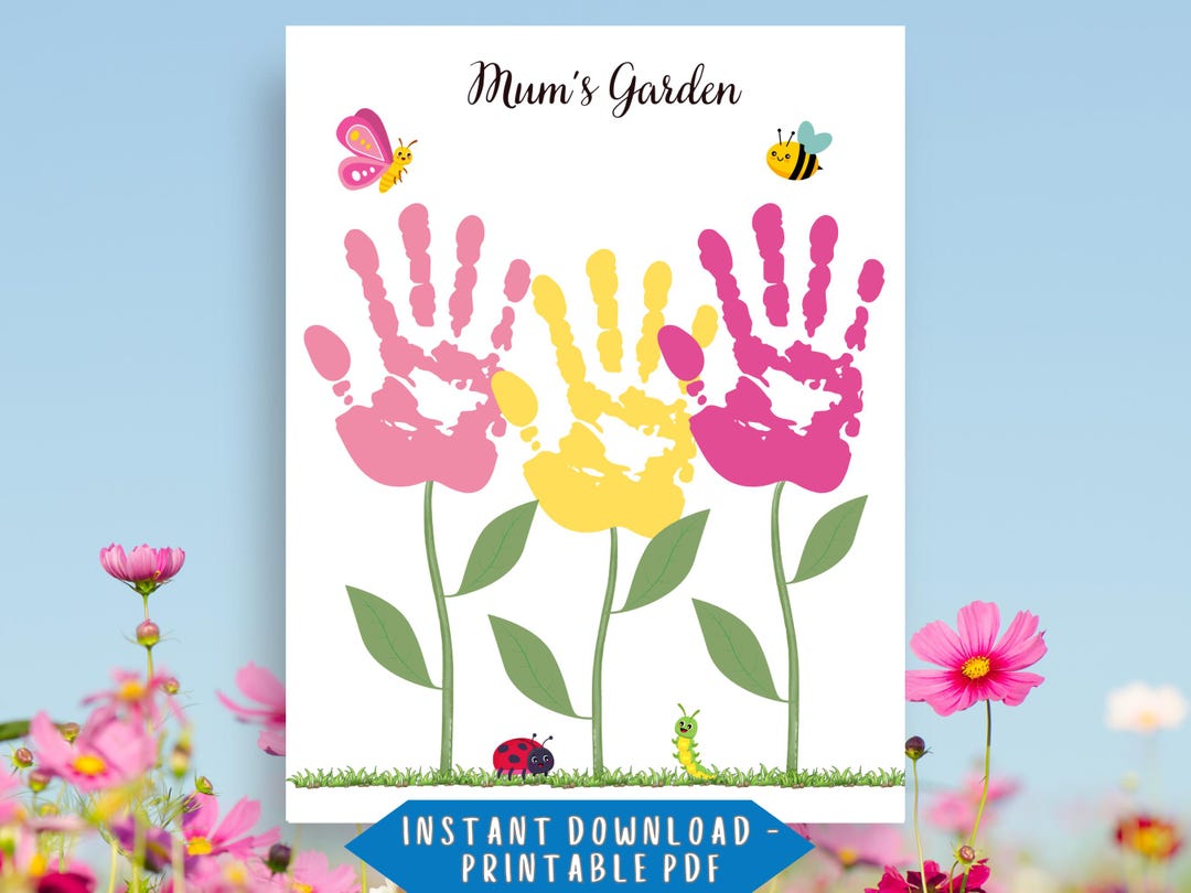 Mothers Day Handprint Craft Printable for Mum, Mothers Day Toddler ...
