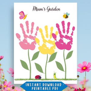 Mothers Day Handprint Craft Printable for Mum, Mothers Day Toddler ...