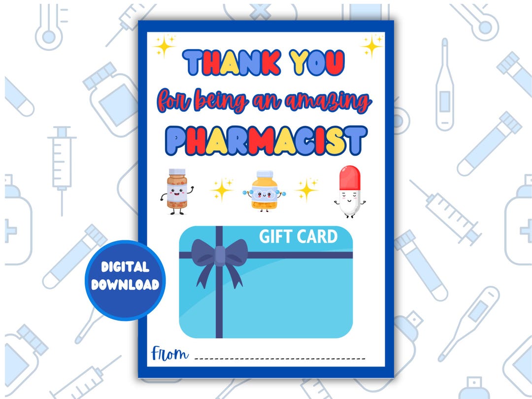 Pharmacist Appreciation Gift Idea: Gift Card Holder for Pharmacist. Say ...