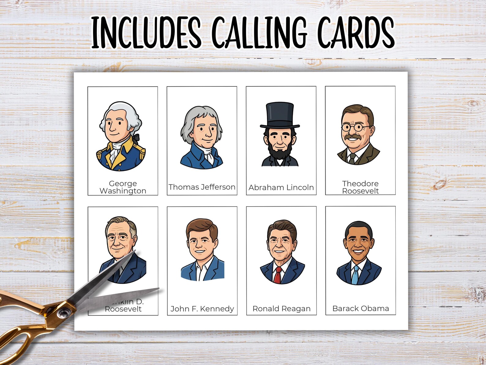 USA Presidents Bingo Game for Kids Printable President's Day Party Game ...