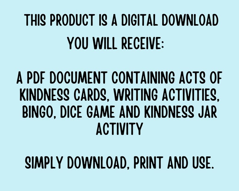 Random Acts of Kindness Activity Bundle for Kids, Spread Kindness ...