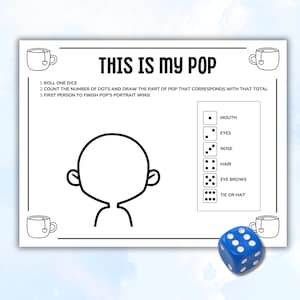 Printable Pop Roll a Dice Game for Grandparent's Day and Birthday Party ...
