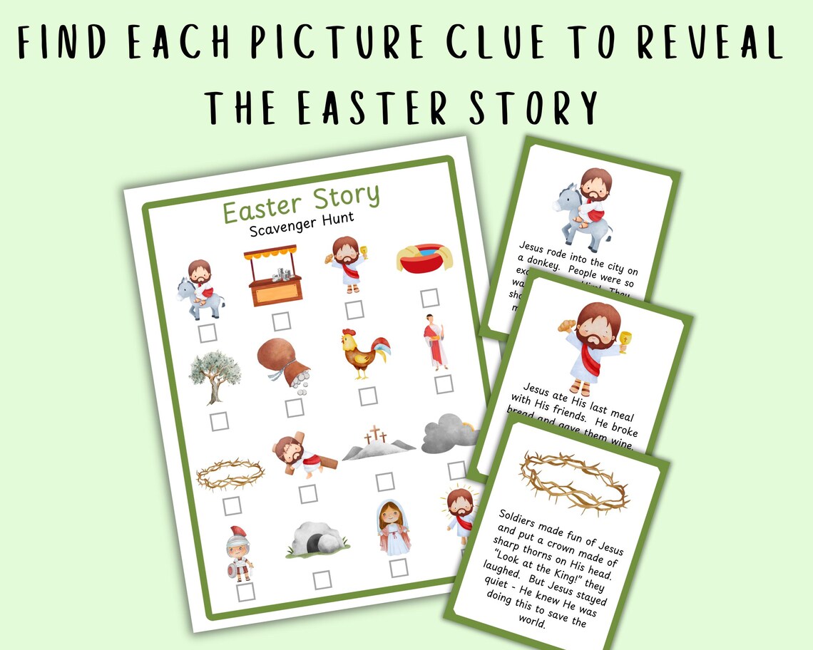 Printable Easter Scavenger Hunt for Kids, Sunday School Easter ...