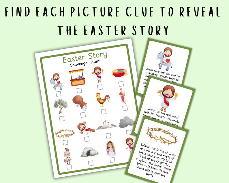 Printable Easter Scavenger Hunt for Kids, Sunday School Easter ...