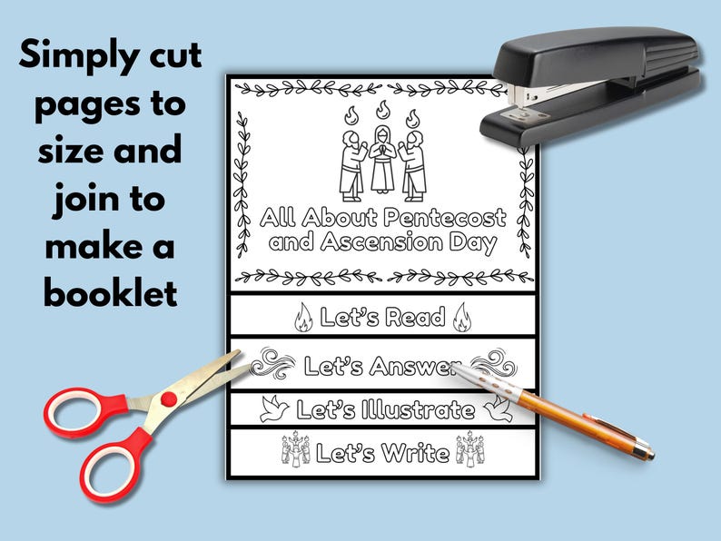 Pentecost and Ascension Day Flip Book Activity for Kids Christian Bible ...