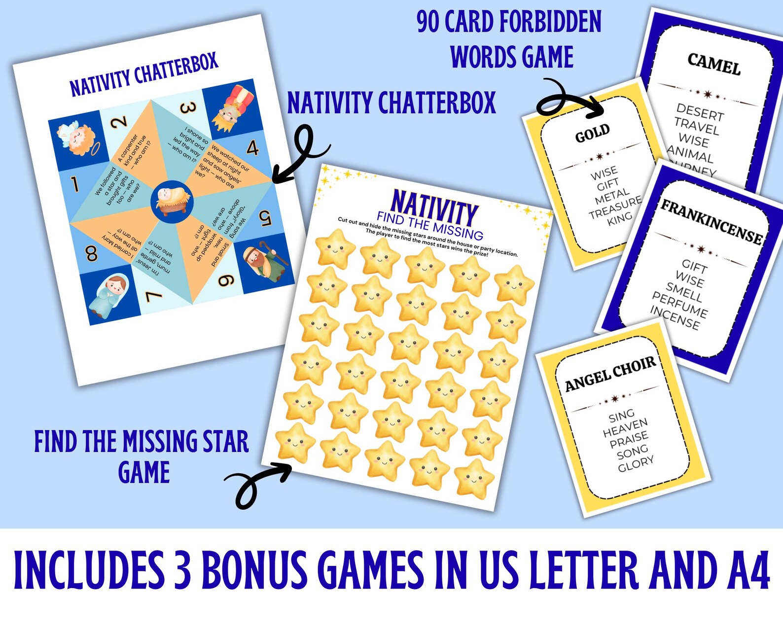 Nativity Activity and Game Bundle for Kids, Nativity Printable ...
