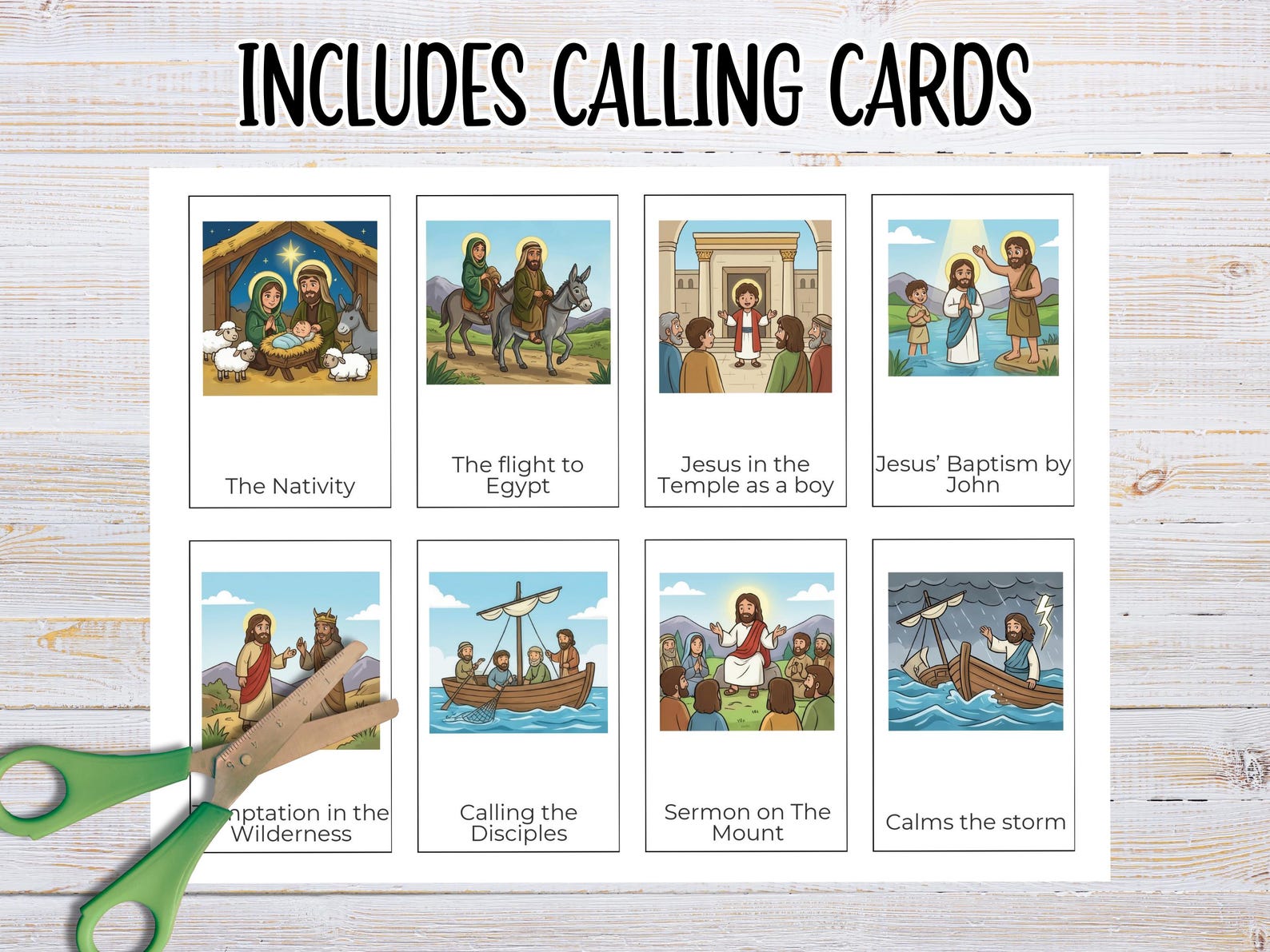 Stories of Jesus Bingo Game Printable, Bible Bingo Cards, Church Party ...