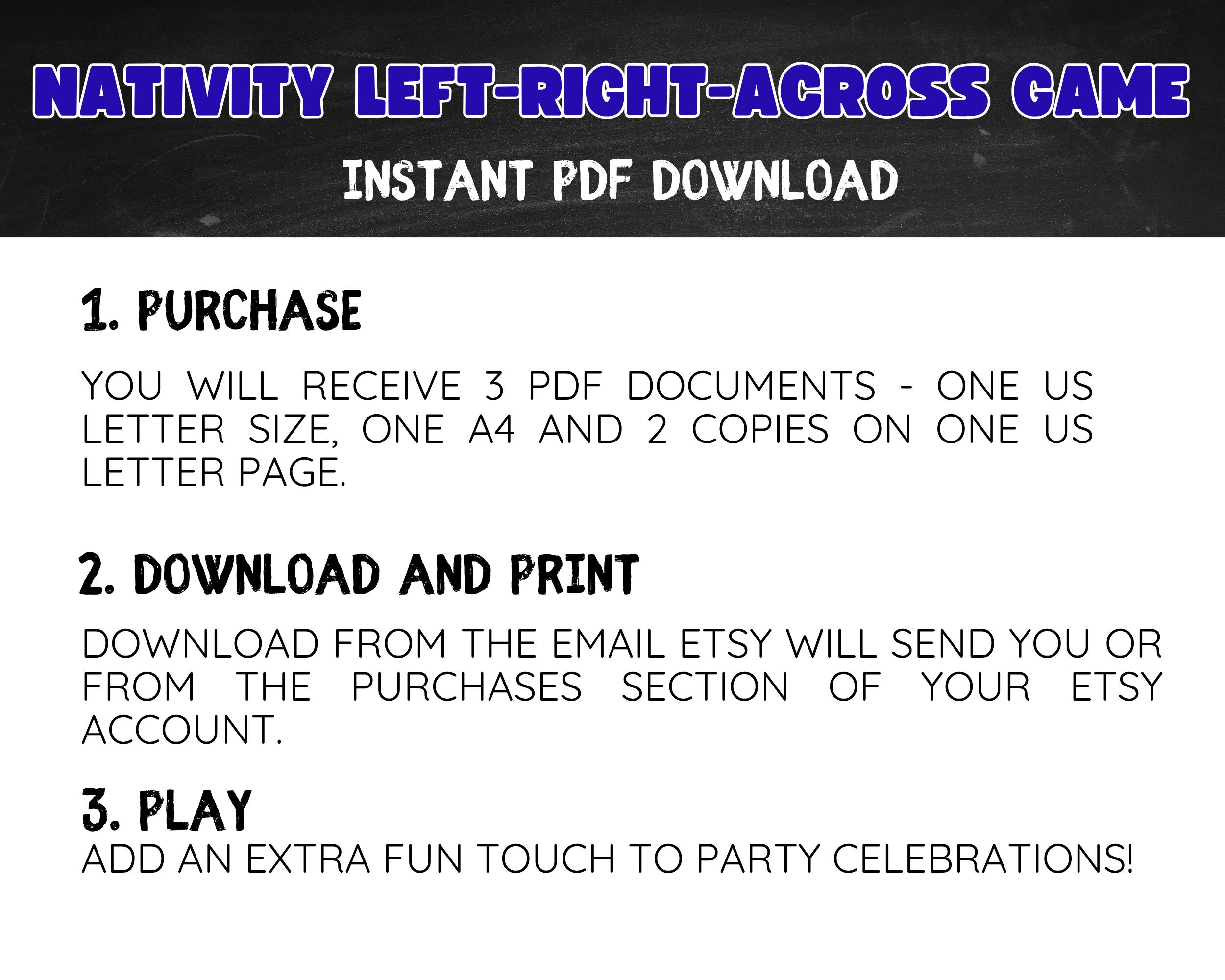 Nativity Left Right Game Nativity Printable, Christmas Left Right ...