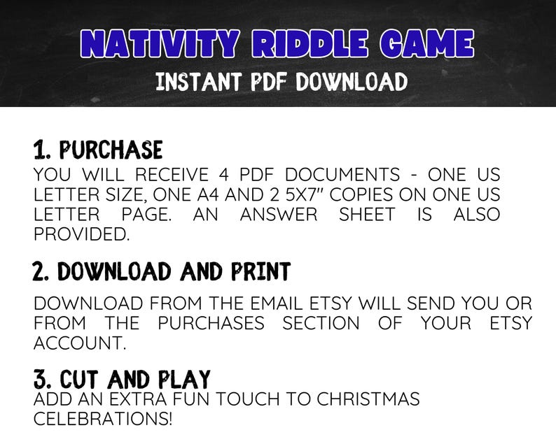 Nativity Riddles Printable for Kids, Christmas Trivia Holiday Quiz Game ...