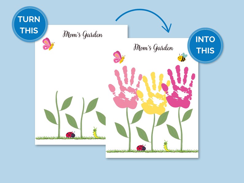 Mothers Day Handprint Craft Printable for Mom, Mothers Day Toddler ...