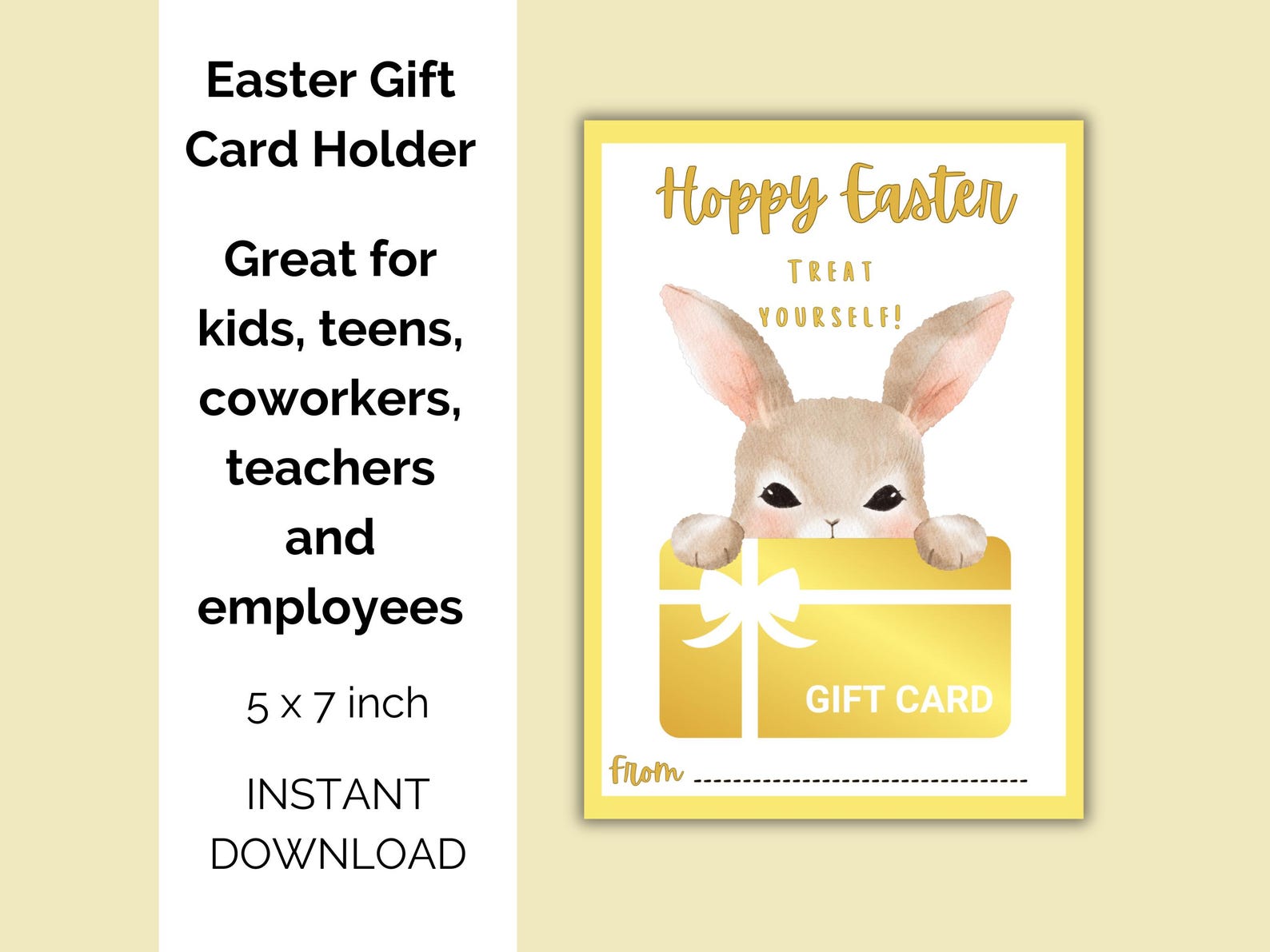 Printable Easter Gift Card Holder, Teacher Easter Gift, Teen Easter ...
