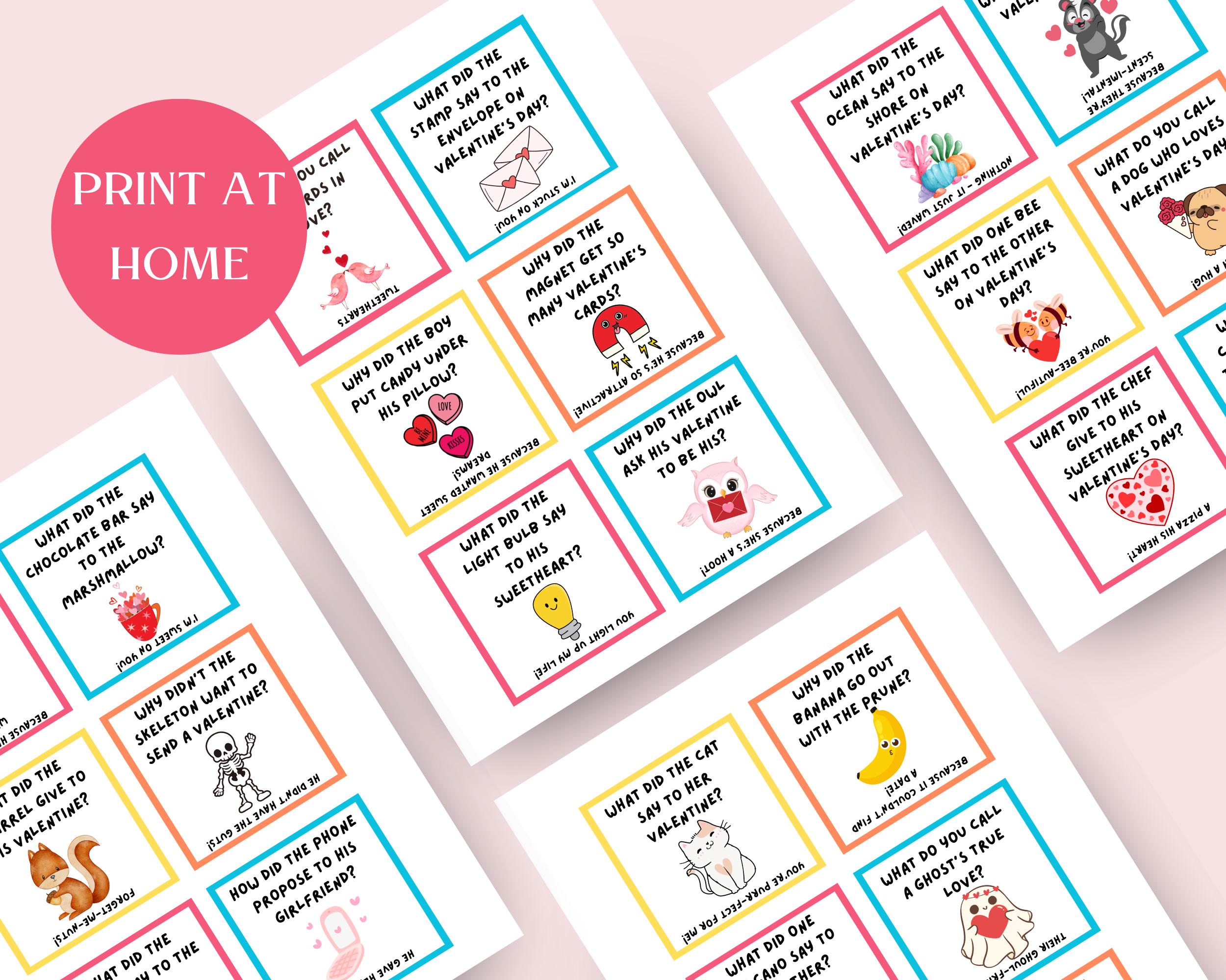 Valentine's Day Printable Joke Notes for Kids and Treats! Instant ...