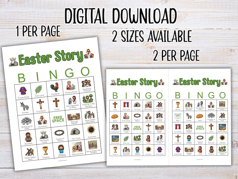 Easter Story Bingo Game Printable, Bible Bingo Cards, Church Party Game ...