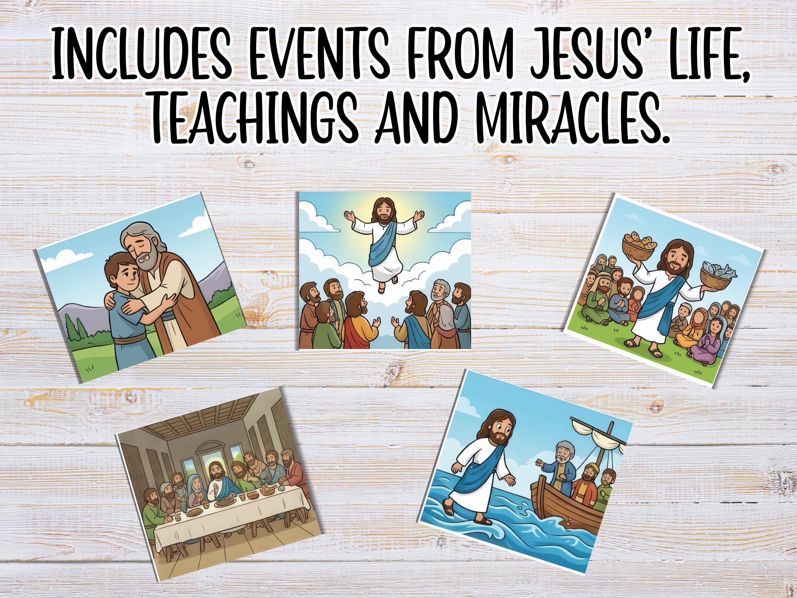 Stories of Jesus Bingo Game Printable, Bible Bingo Cards, Church Party ...