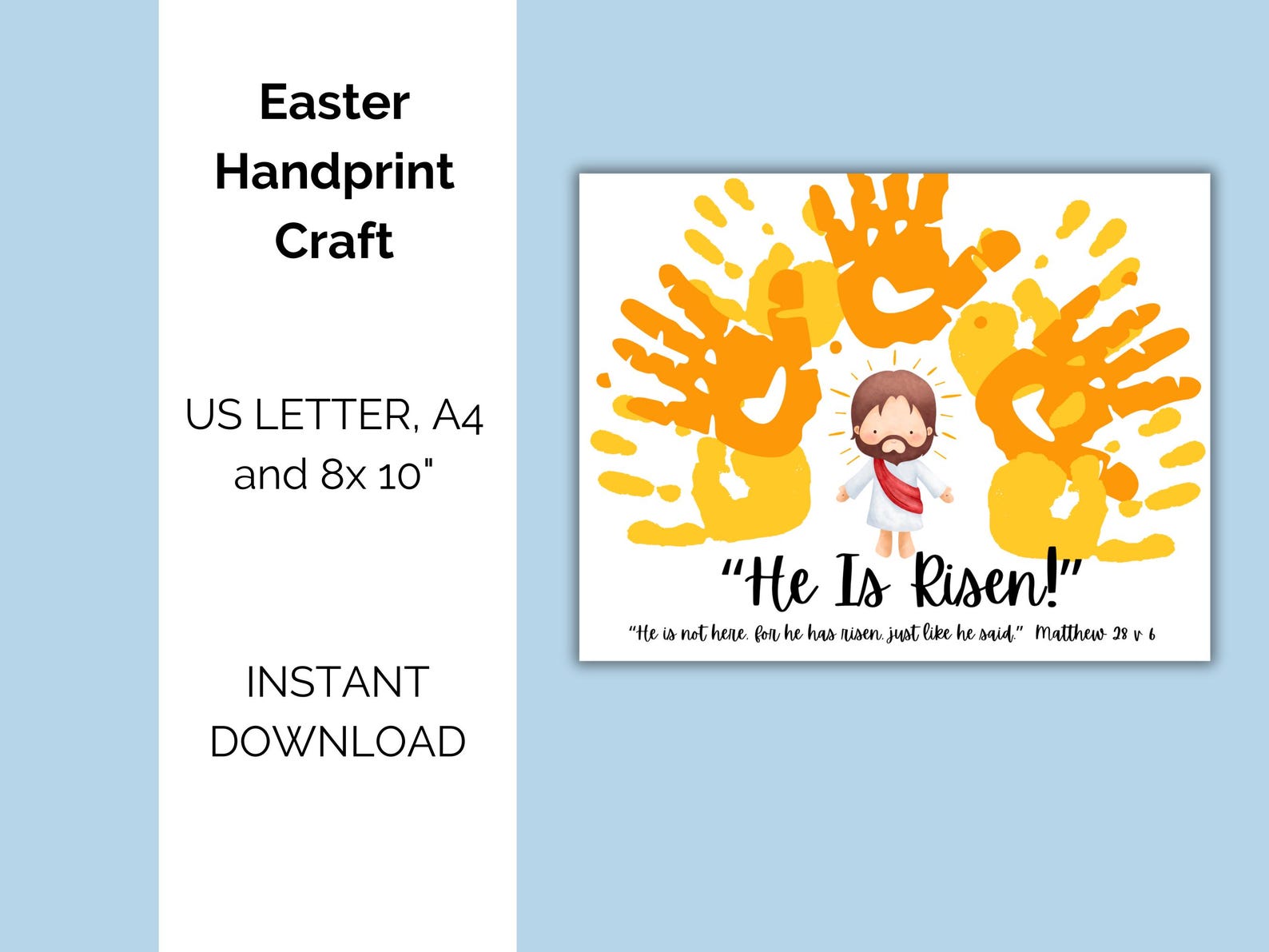 Easter Handprint Craft Printable, Easter Handprint Art Activity, Easter ...