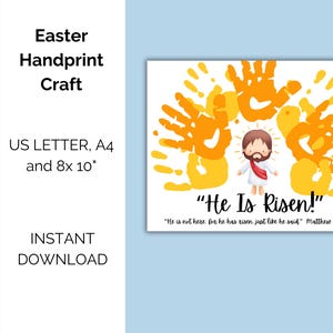 Easter Handprint Craft Printable, Easter Handprint Art Activity, Easter ...