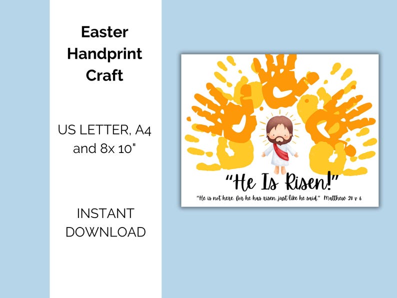 Easter Handprint Craft Printable, Easter Handprint Art Activity, Easter ...