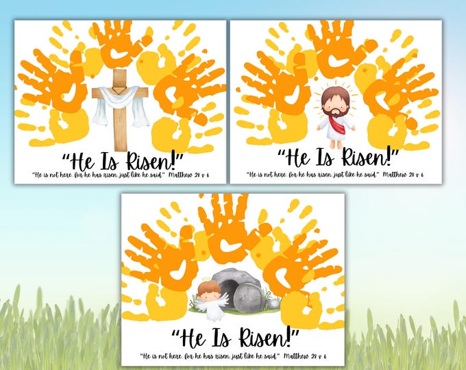 Easter Handprint Craft, Handprint Art, Easter Keepsake, He is Risen ...