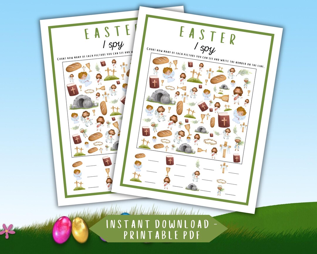 Fun Easter I Spy Game for Kids, Printable Engaging Easter I Spy Sheets ...