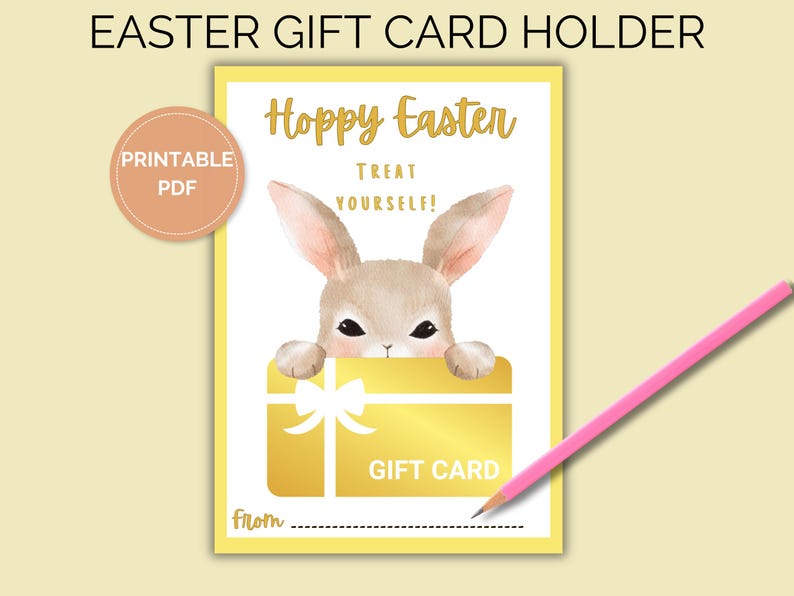 Printable Easter Gift Card Holder, Teacher Easter Gift, Teen Easter ...