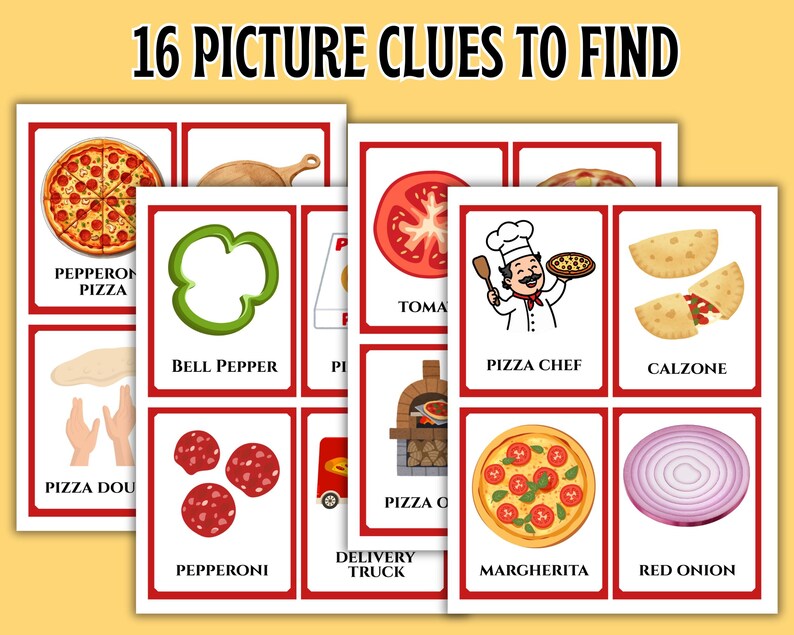 Pizza Scavenger Hunt for Kids Printable, Pizza Party Activity for ...