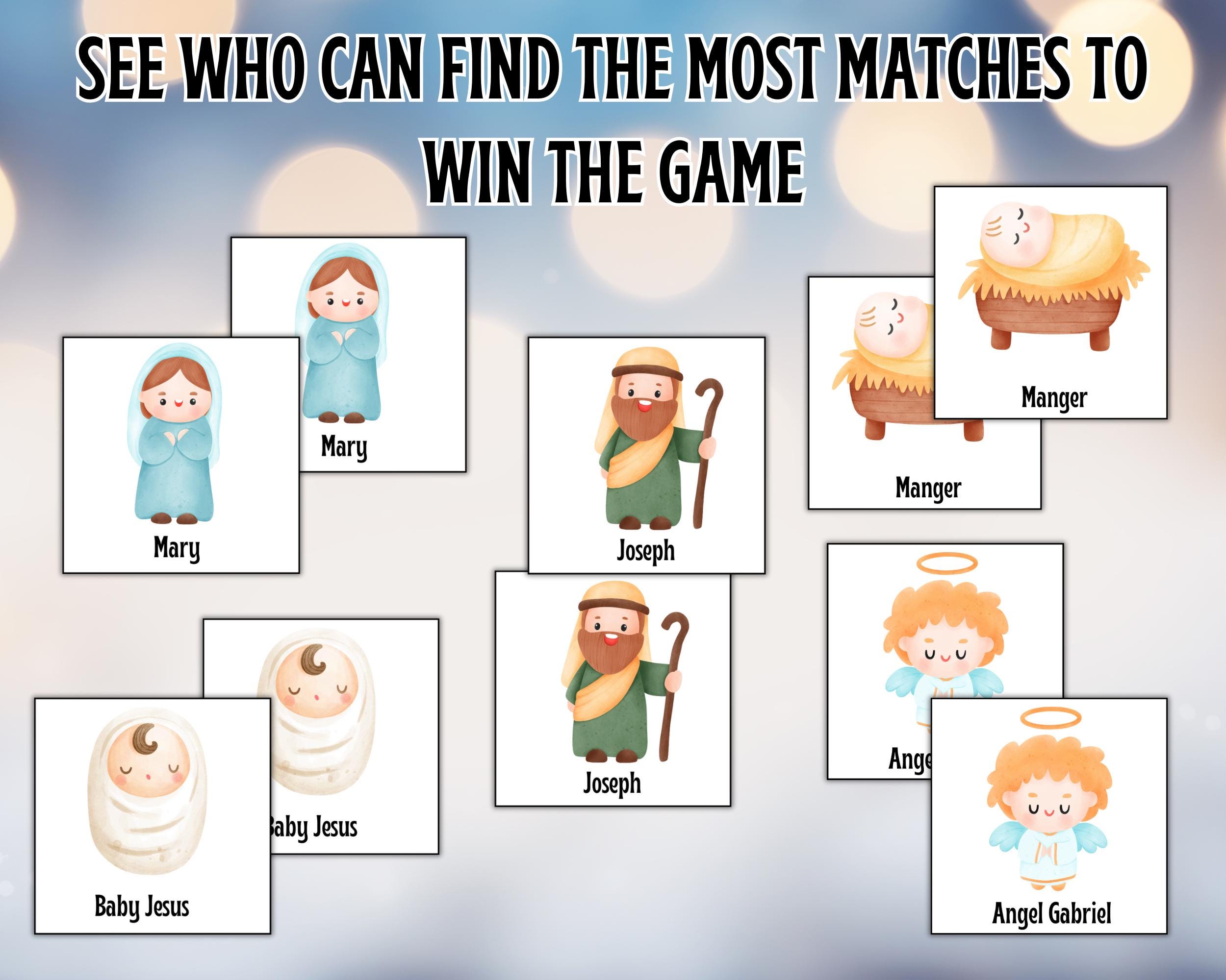 Nativity Matching Game Printable for Kids, Christmas Memory Game for ...