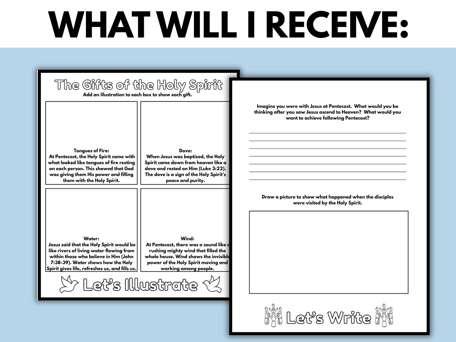 Pentecost and Ascension Day Flip Book Activity for Kids Christian Bible ...