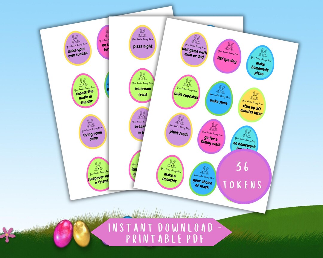 Easter Egg Tokens Printable, Easter Egg Coupons, Easter Egg Fillers for ...