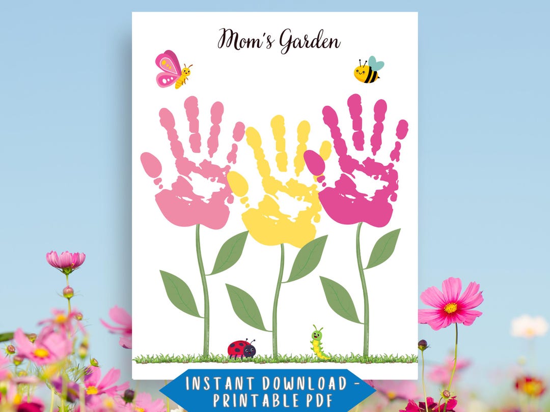 Mothers Day Handprint Craft Printable for Mom, Mothers Day Toddler ...