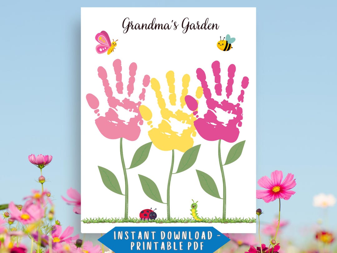 Grandma Handprint Craft Printable, Handprint Grandma Mothers Day ...