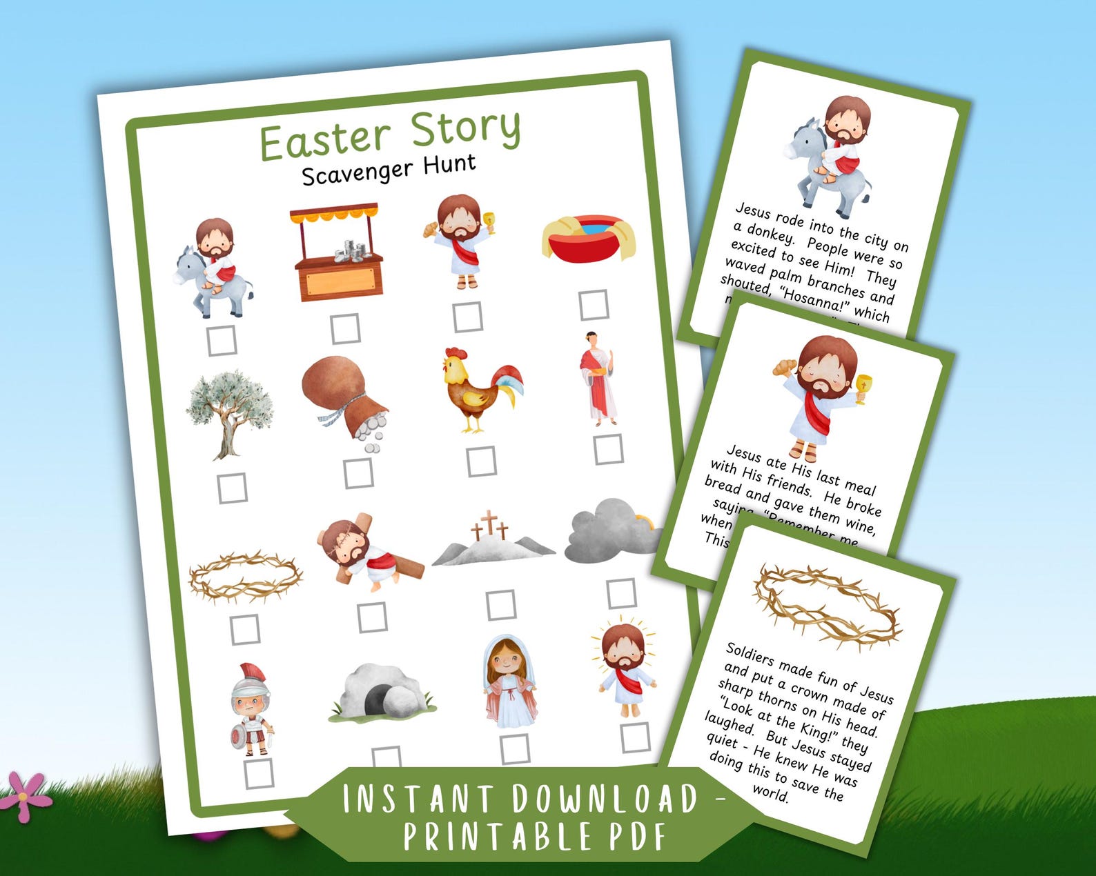 Printable Easter Scavenger Hunt for Kids, Sunday School Easter ...