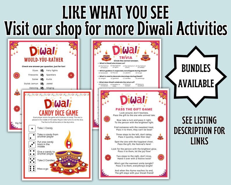 Diwali Pass the Gift Game Printable for Kids Diwali Left Right Game ...