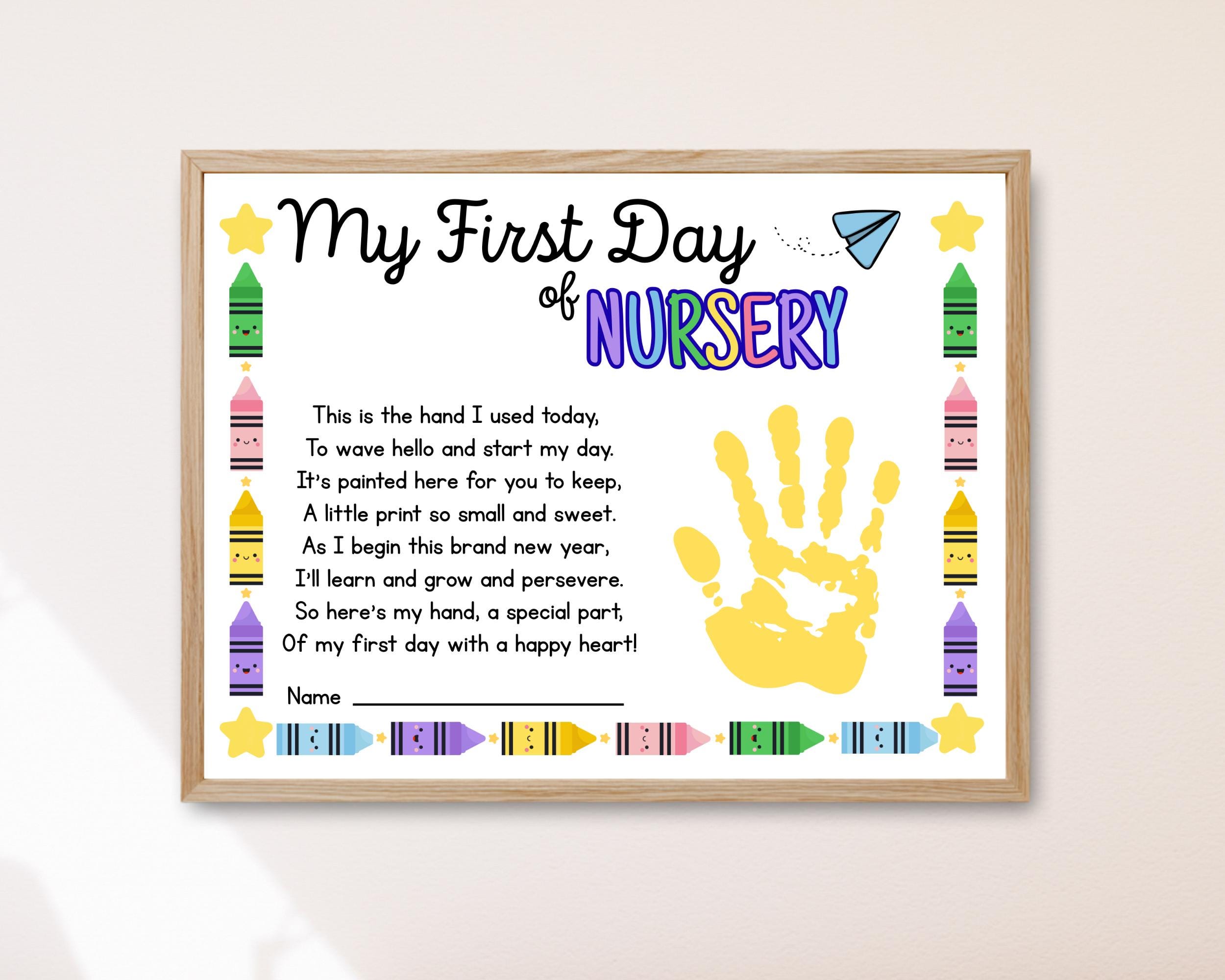 Back to School Handprint Craft, First Day Keepsake, Infant Handprint ...