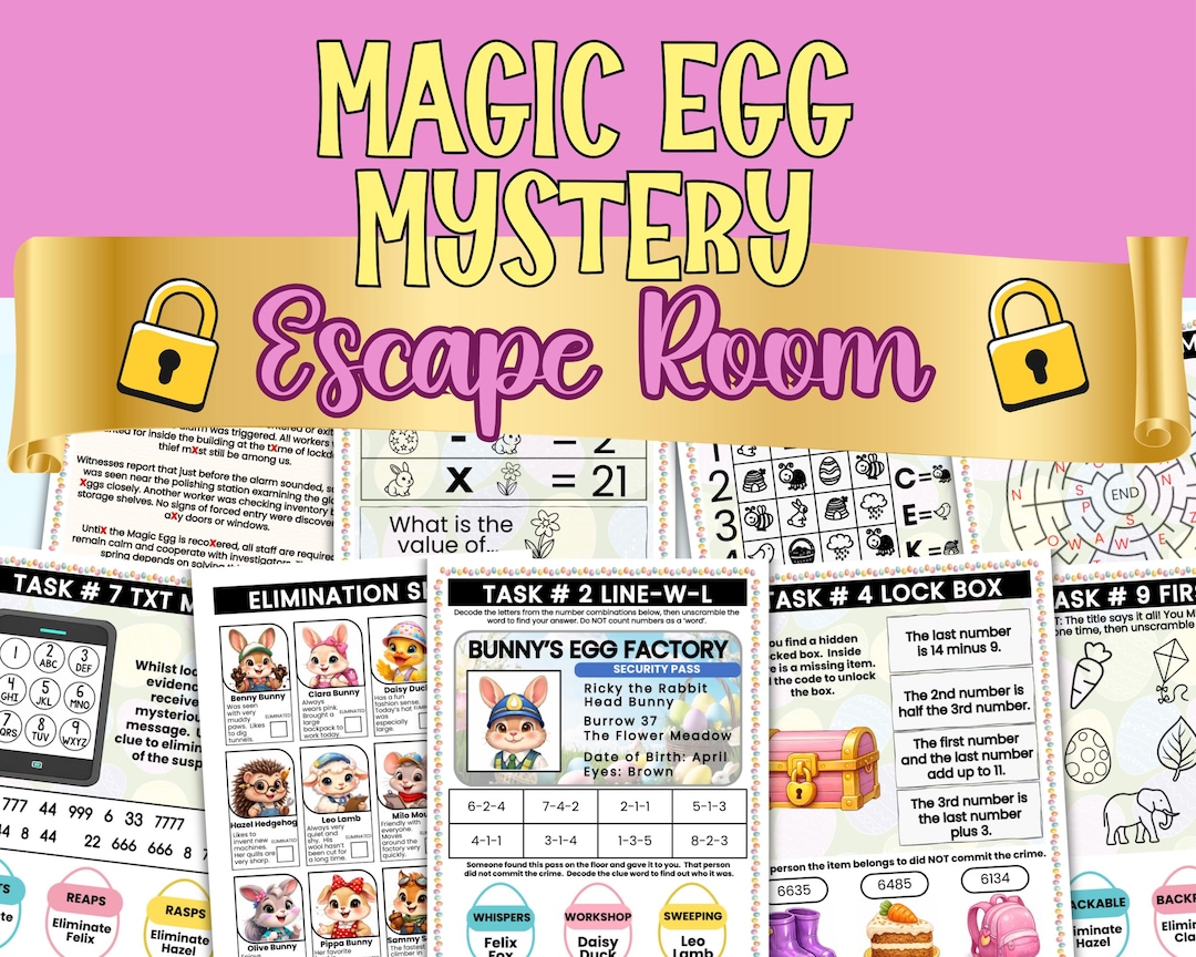 Easter Escape Room for Kids Printable, Magic Easter Egg Mystery Easter ...