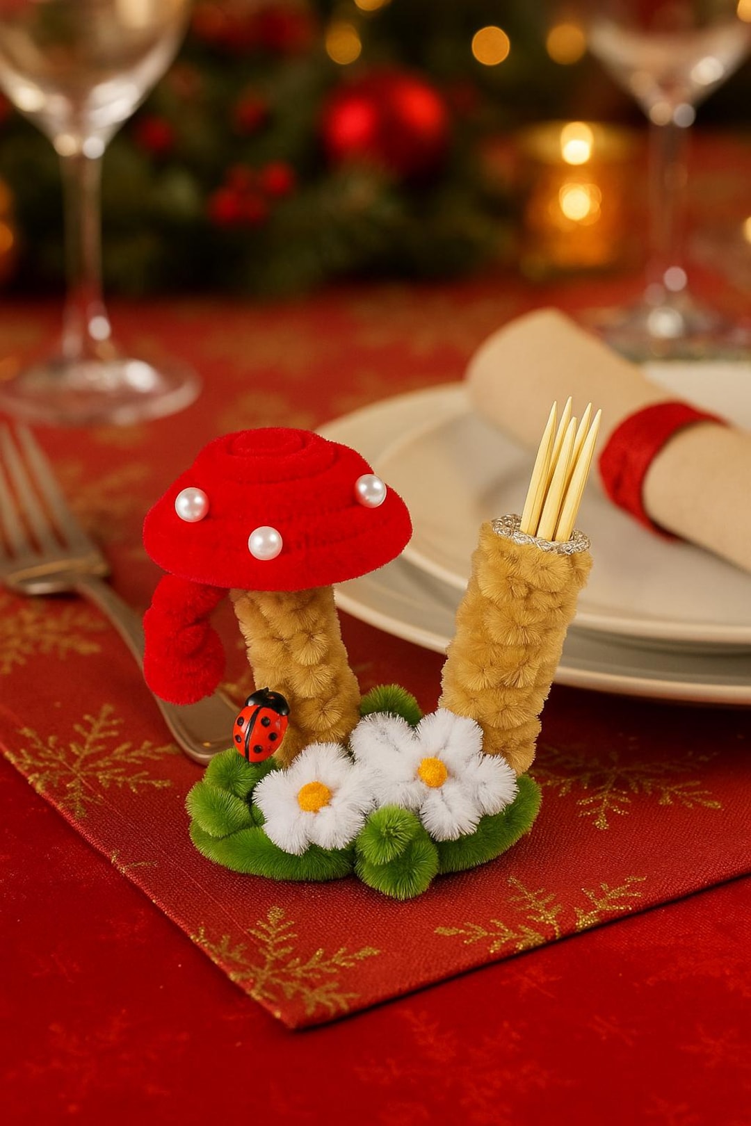 Toothpick Holder – Handmade Pipe Cleaner Fairy Toothpicker Holder With ...