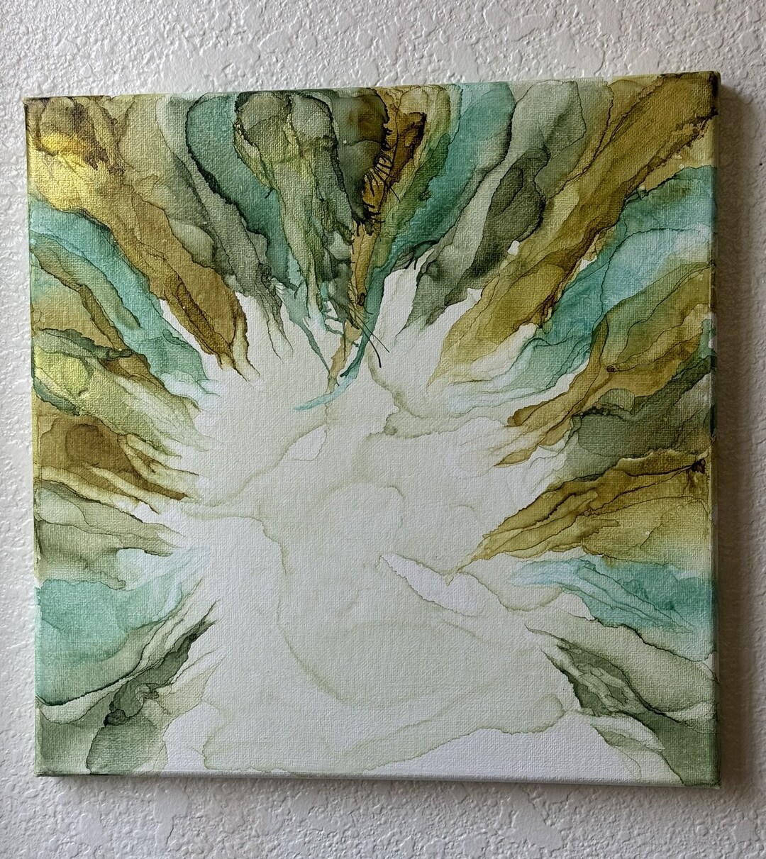 Alcohol Ink on Canvas, Taurus Sun Sign Painting, Birthday Gift, Fluid ...