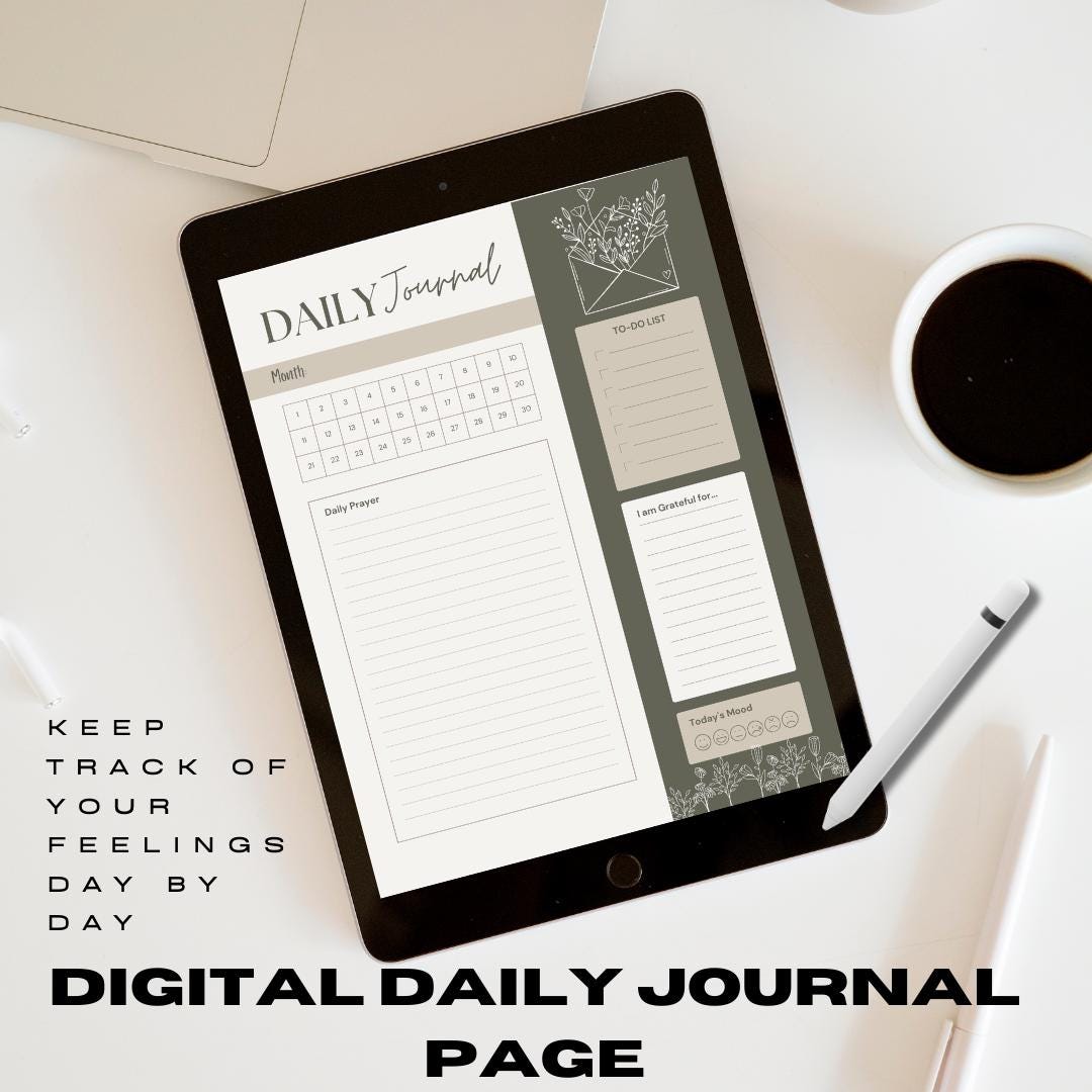 Prayer Journal, Digital Daily Journal Page, Goodnotes Journal ...