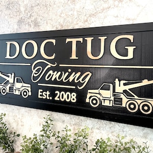 Personalized Towing Sign Tow and Rescue Sign Tow Truck Driver - Etsy