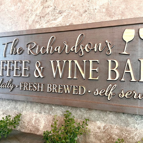 Wine and Coffee Bar Sign - Etsy