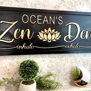 Zen Den Sign Yoga Room Sign Personalized Zen Den Sign for Meditation ...