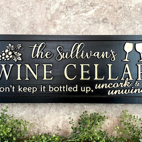 Wine Bar Sign Custom Wine Sign for Home Bar Decor Personalized - Etsy